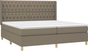 Box spring postel s matrací taupe 200x200 cm textil 3132261