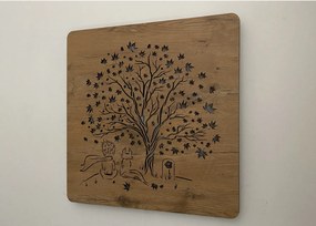 Li-Go "Malý princ" světelný obraz s baterií 62x62cm varianta ovládání: manuál/pohybové čidlo, provedení povrchu: dub