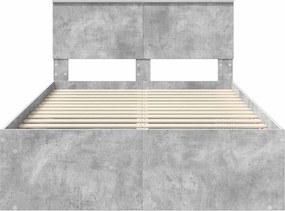Rám postele s čelo Beton 120 x 190 cm Masivní borové dřevo 3410630