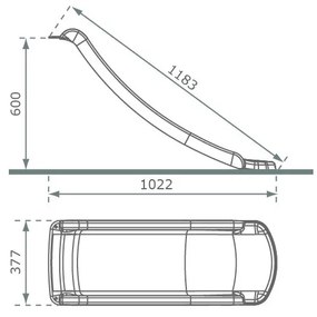 4iQ Group Dětská skluzavka 60cm, délka 120cm MODRÁ