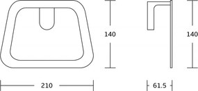 Mexen příslušenství, Lea držák na ručníky, zlatá, 7026032-50