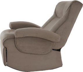 Relaxační křeslo, s elektrickou funkcí vibrování, šedohnědá látka, SUAREZ