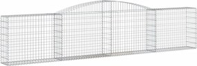 Klenuté gabionové koše 15ks 400x30x80/100 cm pozinkované železo 3146862