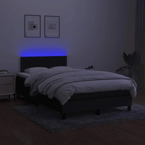 Box spring postel s matrací a LED černá 120x190 cm textil 3270034