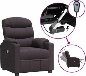 Elektrické masážní křeslo tmavě hnědé textil 3143508