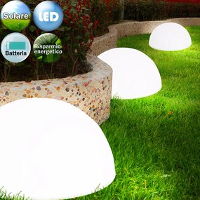 LED Solární svítidlo sada 3 ks půlkruhový