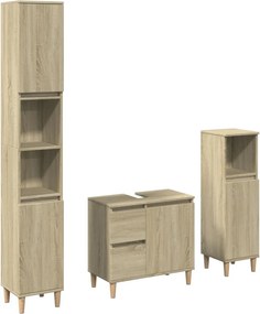 3dílný set koupelnového nábytku dub sonoma kompozitní dřevo 3307669