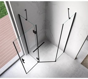 BPS-koupelny Pětiúhelníkový sprchový kout HYD-PK10 80x80 černá/transparent