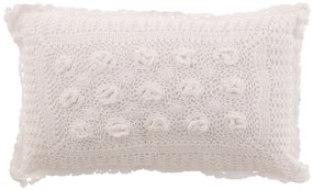 Bílý bavlněný polštář s krajkou Lace white - 50*10*30cm