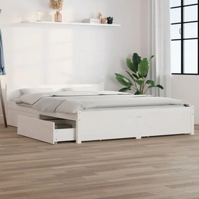 Rám postele se zásuvkami bílý 140 x 190 cm 3103550