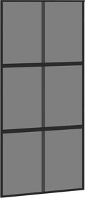 vidaXL Posuvné dveře 102,5 x 205 cm čiré ESG sklo a hliník [155215] Barva: Černá a matná