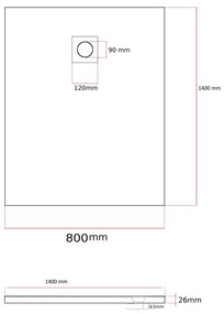 Gamma Erga Oldaf, SMC obdélníková sprchová vanička 140 x 80 cm, bílá matná, ERG-GMA-OL-80140