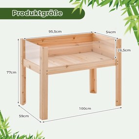 Costway 130 L vyvýšený záhon s drenážními otvory a průhlednými akrylátovými