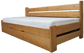 dřevěná dvoulůžková postel s úložným prostorem Innowator chalup