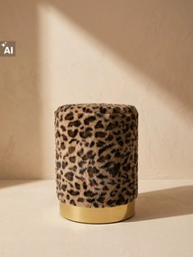 Sinsay - Taburet s kožešinou a lesklou základnou - béžová