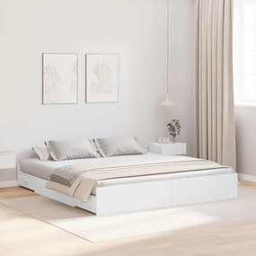 Rám postele s úložným prostorem se zásuvkou Bílá 200 x 200 cm 3335261