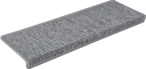 Schodové rohože 30 ks 65 x 21 x 4 cm světle šedé s obdélníkovým okrajem 3365778