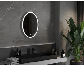 Mexen Elz podsvícené koupelnové zrcadlo 50 x 70 cm, LED 6000K, ventilátor - 9802-050-070-611-00