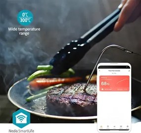 Nedis Teploměr na maso SmartLife šedá / Teploměr / Bluetooth / 2 sondy