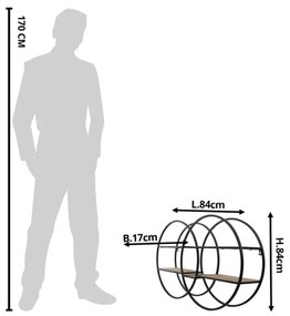 Nástěnný stojan Hnědý 84*17*51 cm – 84x17x51 cm