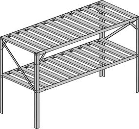 LANIT PLAST, s.r.o. AL regál LANITPLAST 130x50 cm dvoupolicový stříbrný GSB2 LG2632