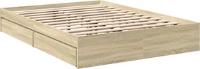 Rám postele se zásuvkami dub sonoma 140x190 cm kompozitní dřevo 3280687