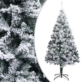 vidaXL Umělý vánoční stromeček zasněžený zelený 180 cm PVC