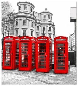 DIMEX | Vliesová fototapeta na zeď Londýn MS-3-0020 | 225 x 250 cm | černobílá, červená
