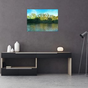 Skleněný obraz - jezero (70x50 cm)