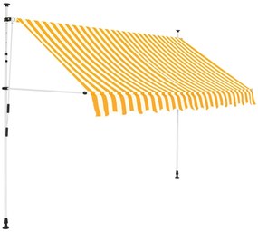 vidaXL Ručně zatahovací markýza 250 cm oranžovo-bílé pruhy