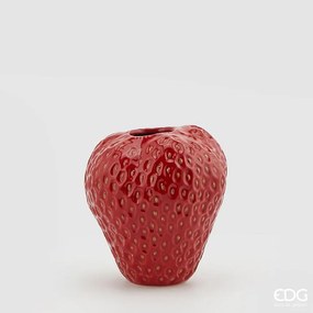 Váza ve tvaru jahody červená, 21x20 cm