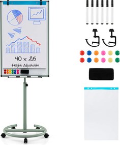 Costway Stojan na flipchart na kolečkách s magnety a fixy, výškově nastavitelná