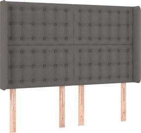 Box spring postel s matrací a LED šedá 140x200 cm umělá kůže 3139389