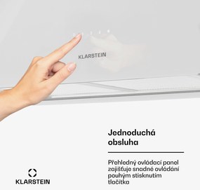 Klarstein Kronleuchter XL, digestoř, 90 cm, ostrůvková, 590 m³/h, dotyková, LED, bílá