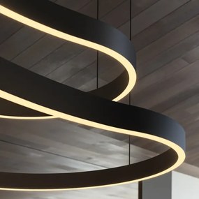Ideal Lux - LED Lustr na lanku WAVES LED/37W/230V CRI 90 černá