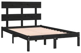 Rám postele černý masivní dřevo 120 x 190 cm malé dvojlůžko,  3104647