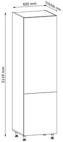 LANGEN bu | skříňka D60ZL pro vestavnou lednici | s úchyty | UNI provedení | béžová