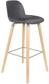 OnaDnes -20% Tmavě šedá plastová barová židle ZUIVER ALBERT KUIP 75 cm