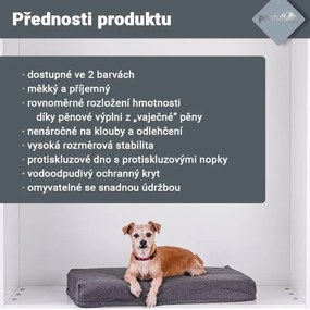 MOVIT 86816 Polštář pro psa velikost L, světle šedý, 120 x 75 x 10 cm