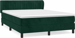 Box spring postel s matrací tmavě zelená 140x200 cm samet 3127616