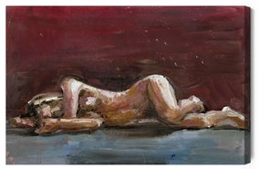 Obraz Žena Malovaná Olejovými Barvami Nedostatek Nedostatek Přírodní plátno 100x70