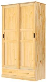 Šatní skříň 2 dveřová z masivu ONIX přírodní borovice