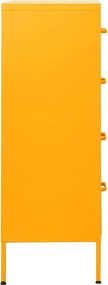 Komoda se zásuvkami hořčicově žlutá 80 x 35 x 101,5 cm ocel 336200