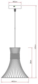 Globo 54814H - Lustr na lanku PURRA 1xE27/60W/230V