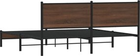 Kovový rám postele bez matrace hnědý dub 180 x 200 cm 3301405