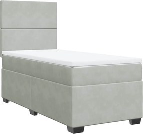 Box spring postel s matrací světle šedá 100x200 cm samet 3293128