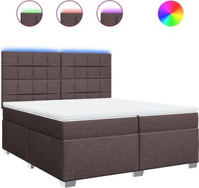 Box spring postel s matrací tmavě hnědá 200x200 cm textil 3292898