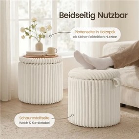 Taburet – béžová, ø43 cm × 45 cm (výška) (257755834861)