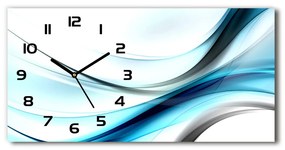 Wallmuralia Skleněné hodiny na stěnu Abstrakce vlny 60x30 cm