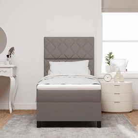 Postel s boxspringem s čelo Taupe 100 x 200 cm textil 3339445
